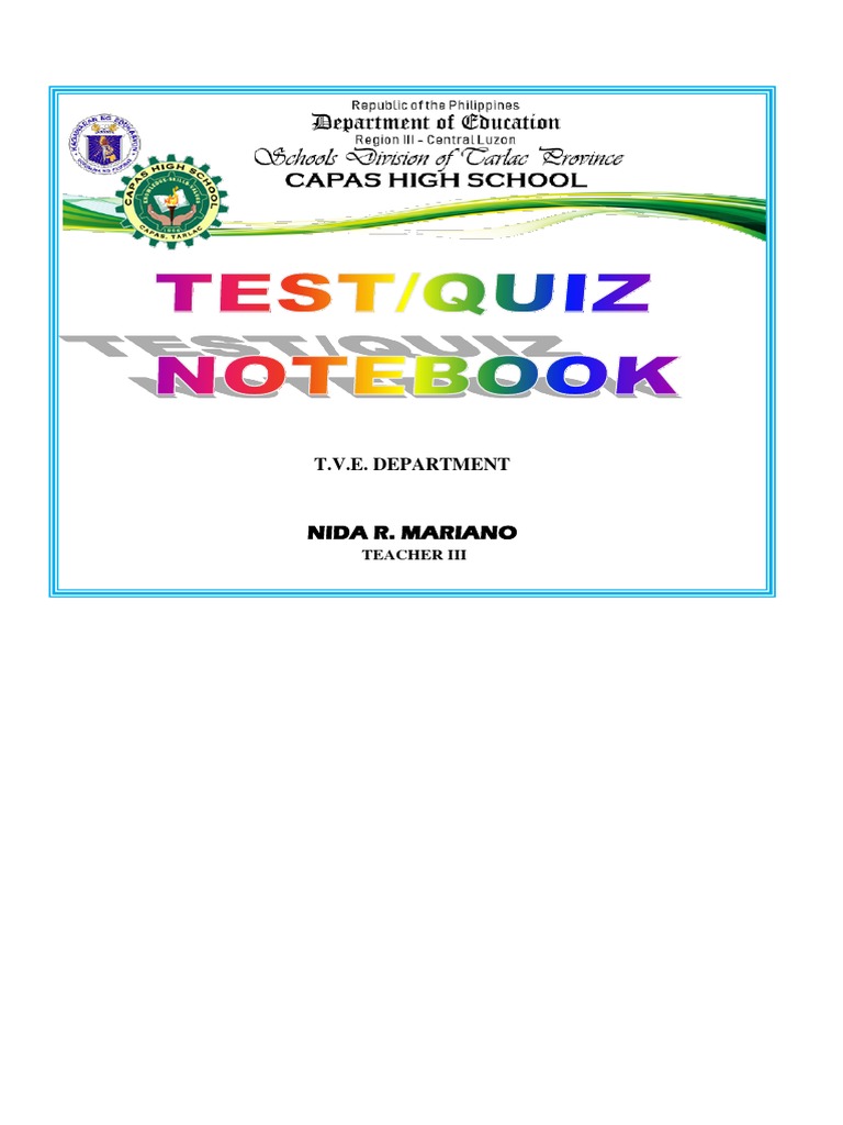Quiz Notebook | PDF
