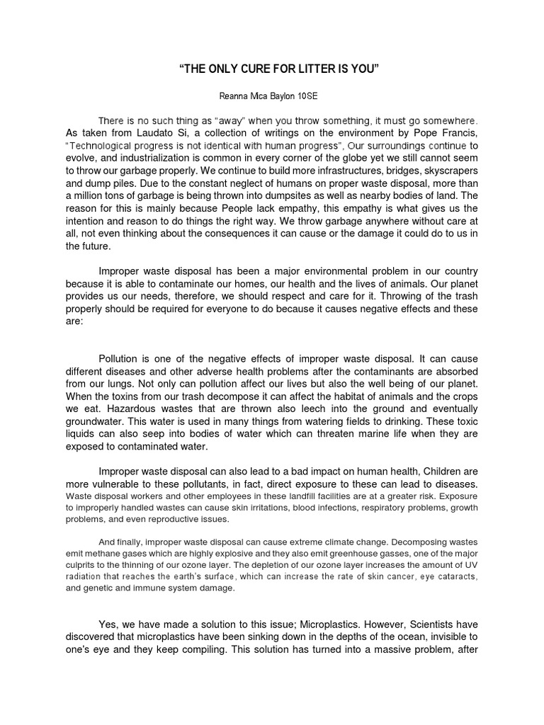 Reanna Mica Baylon (PYSC) | PDF | Waste | Water