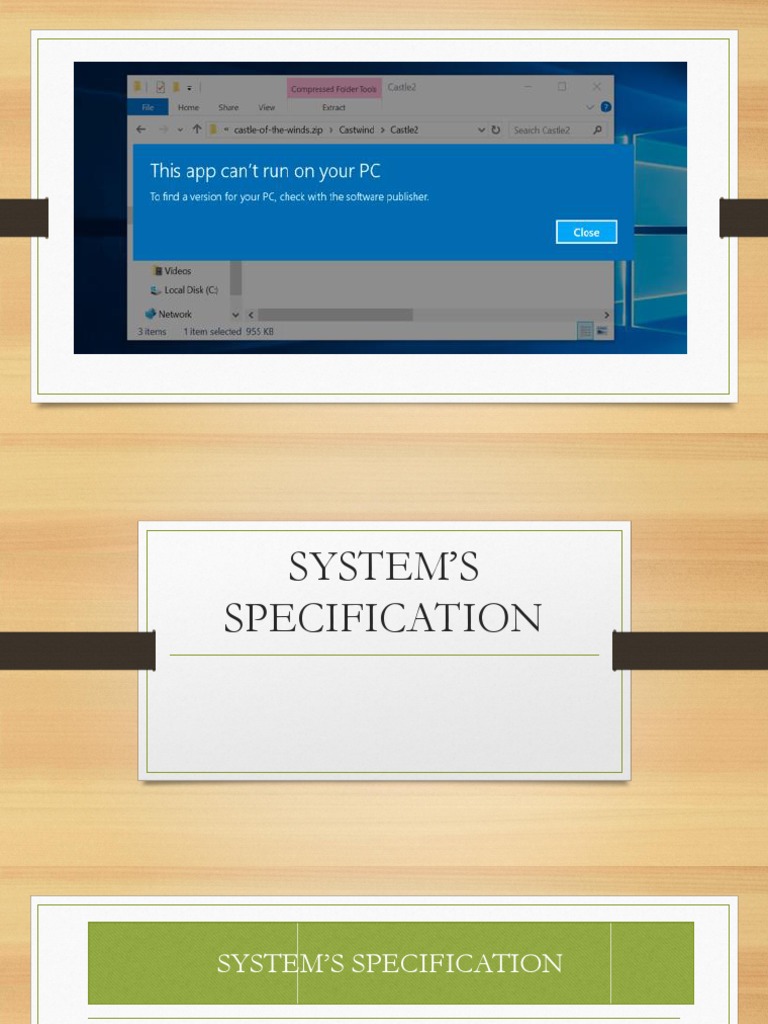 Systems Specifications | PDF | Computer Hardware | Operating System