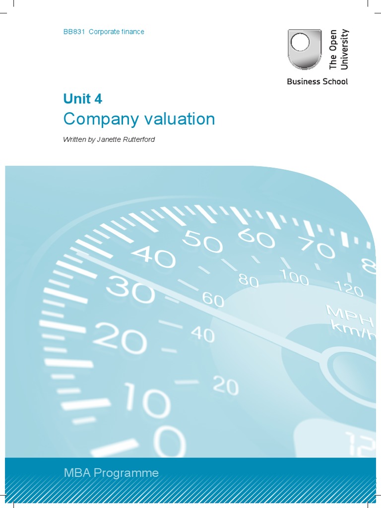 CF-Unit 4 Company Valuation PDF | PDF | Book Value | Goodwill (Accounting)