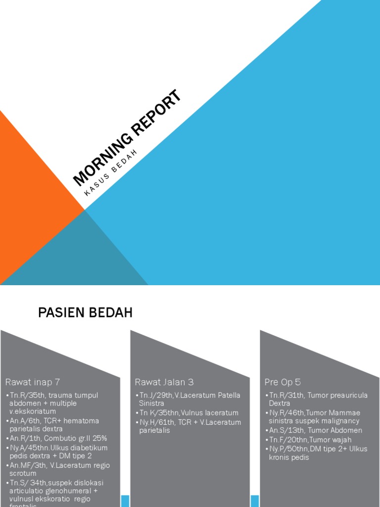 Morning Report Nanda | PDF | Animal Anatomy | Diseases And Disorders