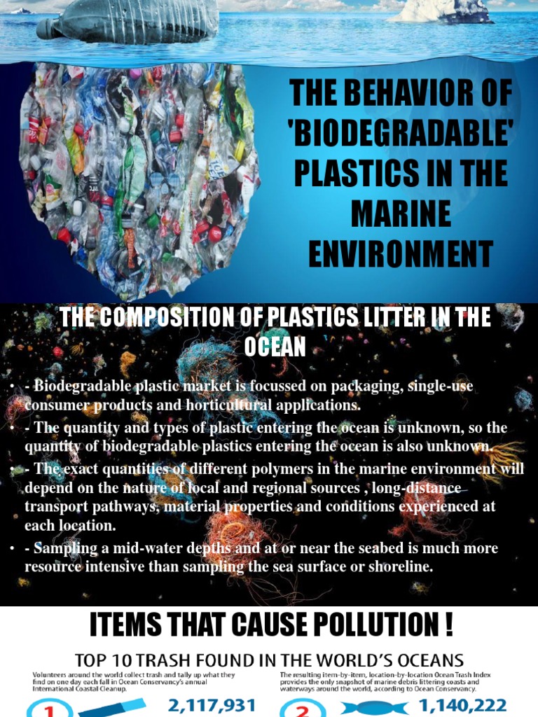 The Behavior of 'Biodegradable' Plastics in The Marine Environment ...