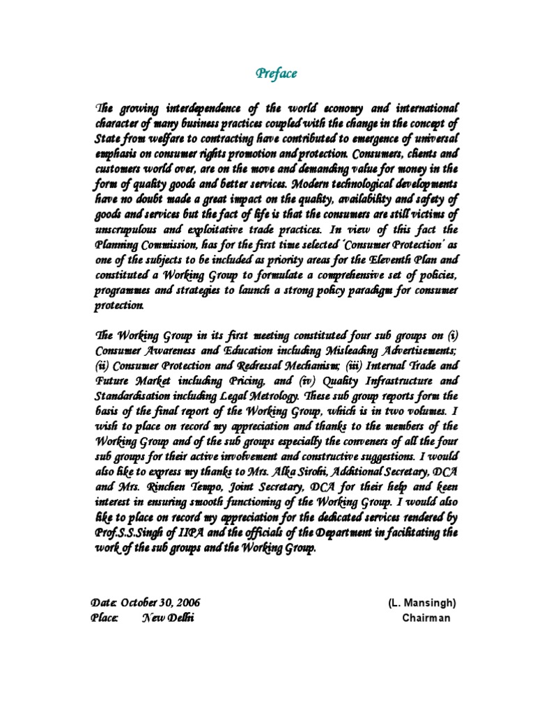 Preface Preface Preface Preface: (L. Mansingh) Chairman | PDF | Futures ...