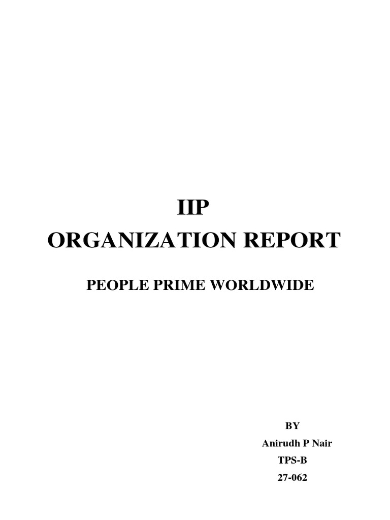 IIP Organization Report: People Prime Worldwide | PDF | Companies ...