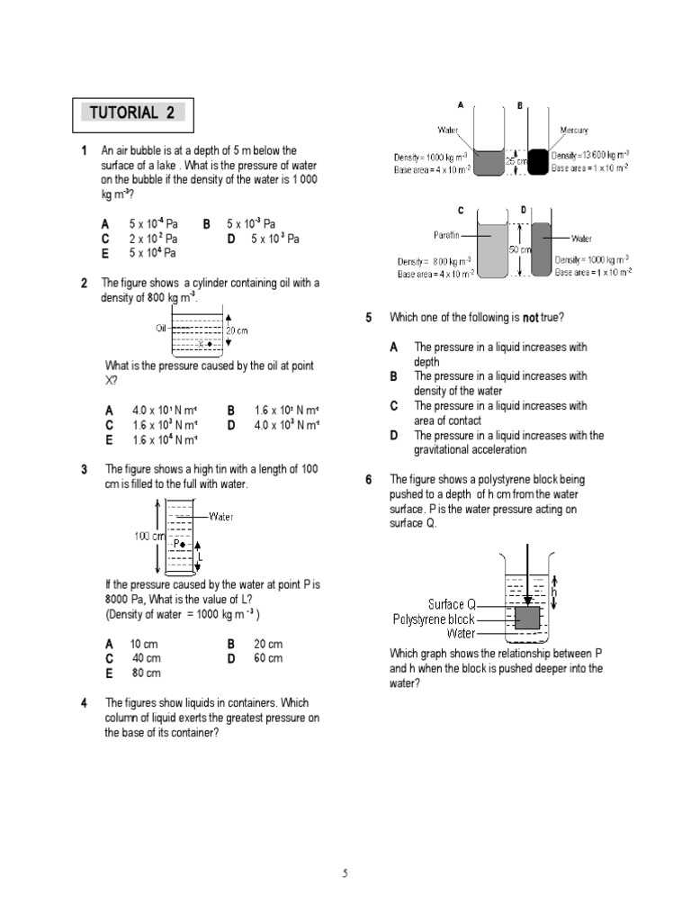 Exercise Pressure in Liquid | Pressure | Experiment