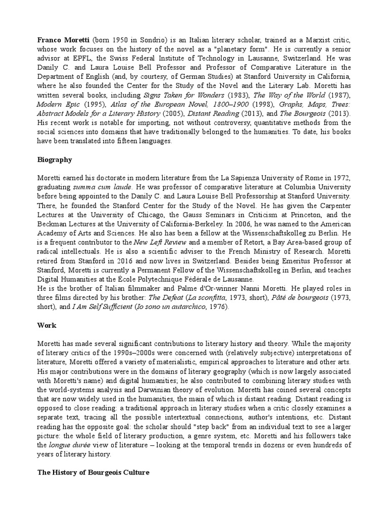 Franco Moretti | PDF
