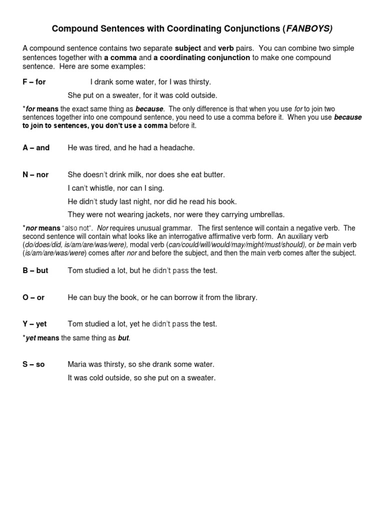 Fanboys | PDF | Verb | Nature