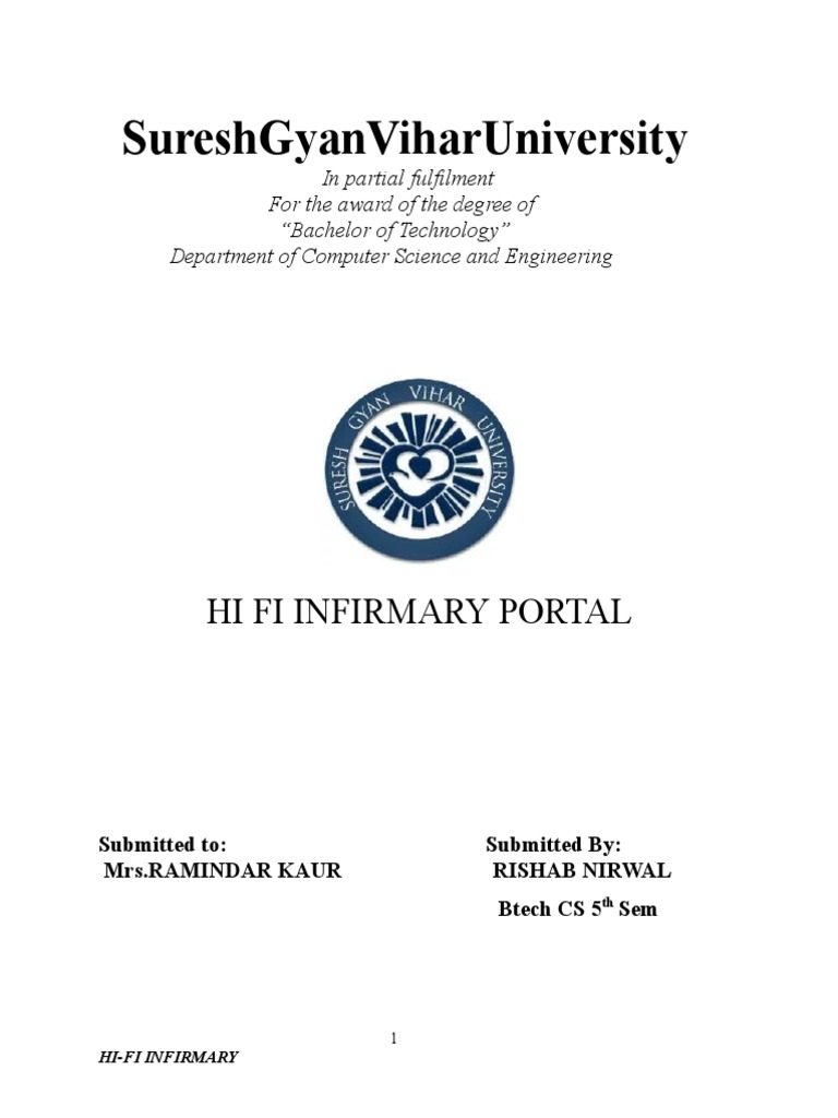 Cse Java Project On High Fi Infirmary Portal | PDF | Java Server Pages ...