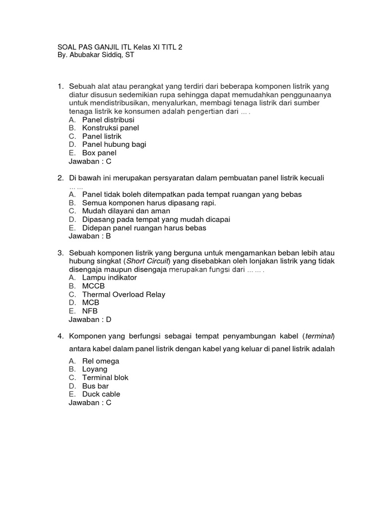 Soal Itl Kelas Xi Titl - 2 | PDF | Sains & Matematika