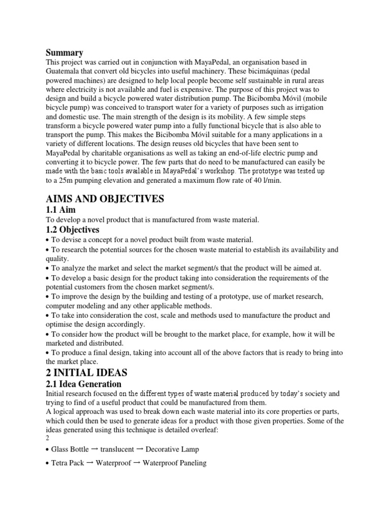 Water Pump Proposal | PDF | Pump | Nature