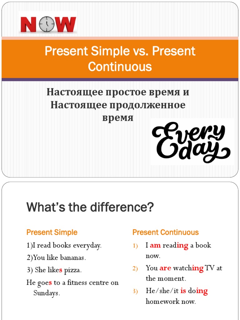 Present Simple Vs Present Continuous | PDF | Language Arts & Discipline