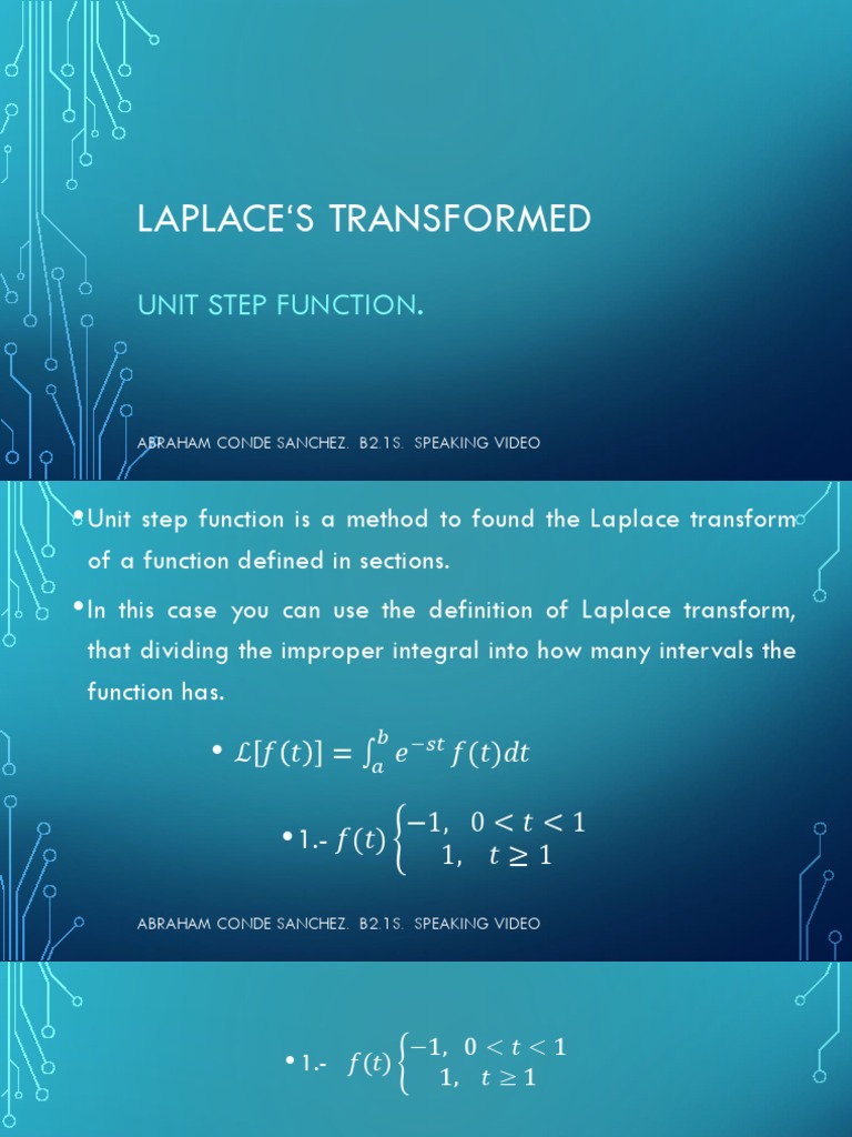 Laplace S Transformed: Unit Step Function | PDF | Laplace Transform ...