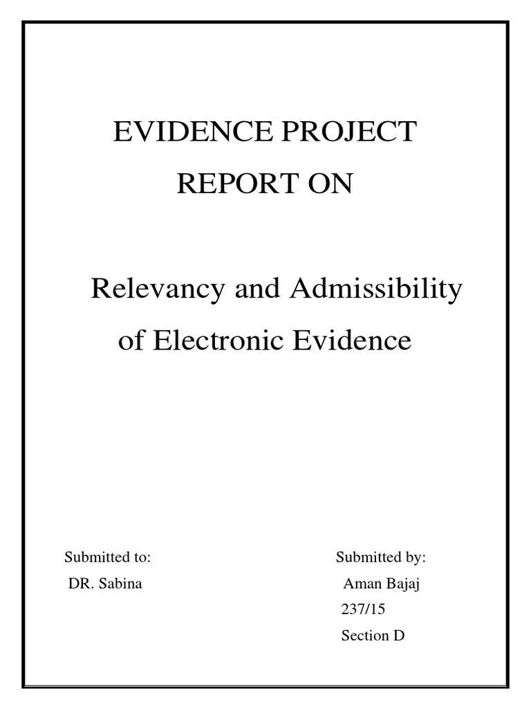 Evidence Project Edit 1 | PDF | Hearsay | Evidence (Law)
