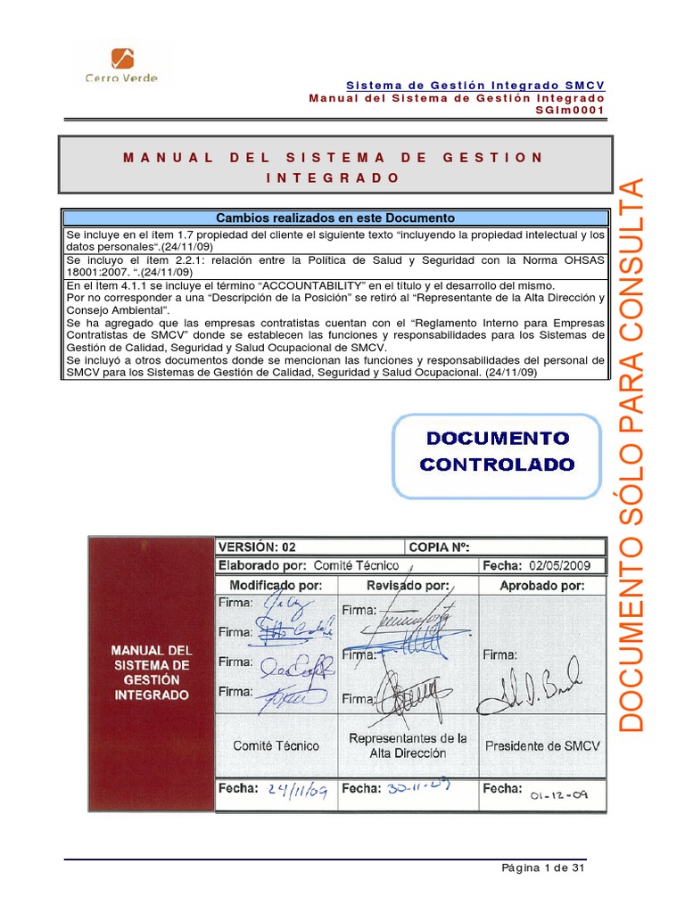 Sgim 0001 Manual Sgi v02 | PDF | Calidad (comercial) | Seguridad