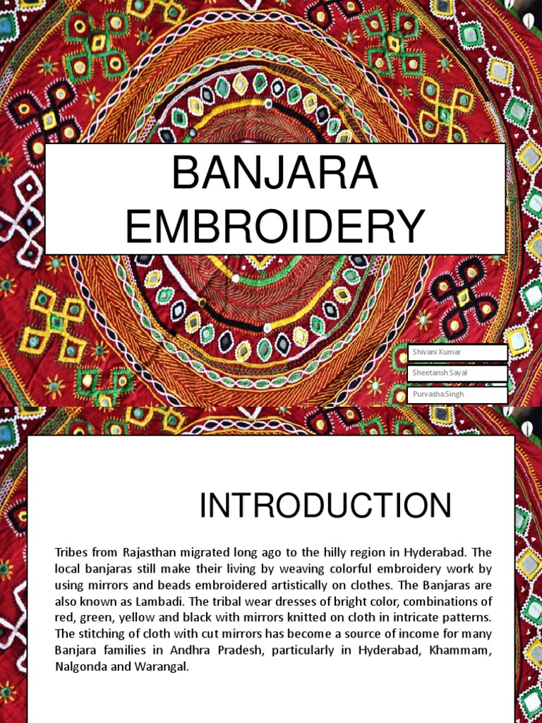Banjara Embroidery: Colorful Threads and Mirror Work | PDF | Embroidery ...