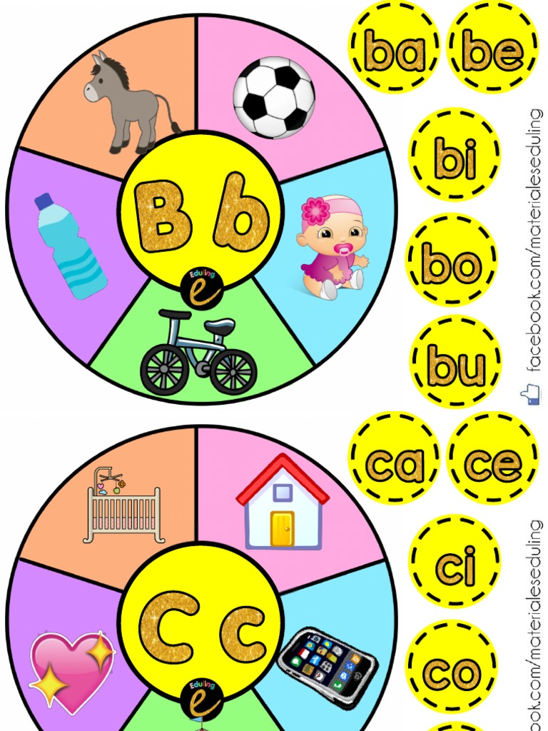 Ruleta Sílaba Inicial para Niños PDF | PDF