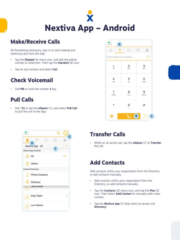 Nextiva App - Android: Make/Receive Calls | PDF | Mobile App | Mobile ...