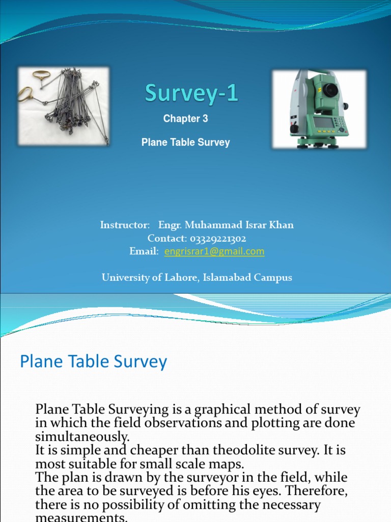 Overview of Plane Table Surveying | PDF | Surveying | Compass