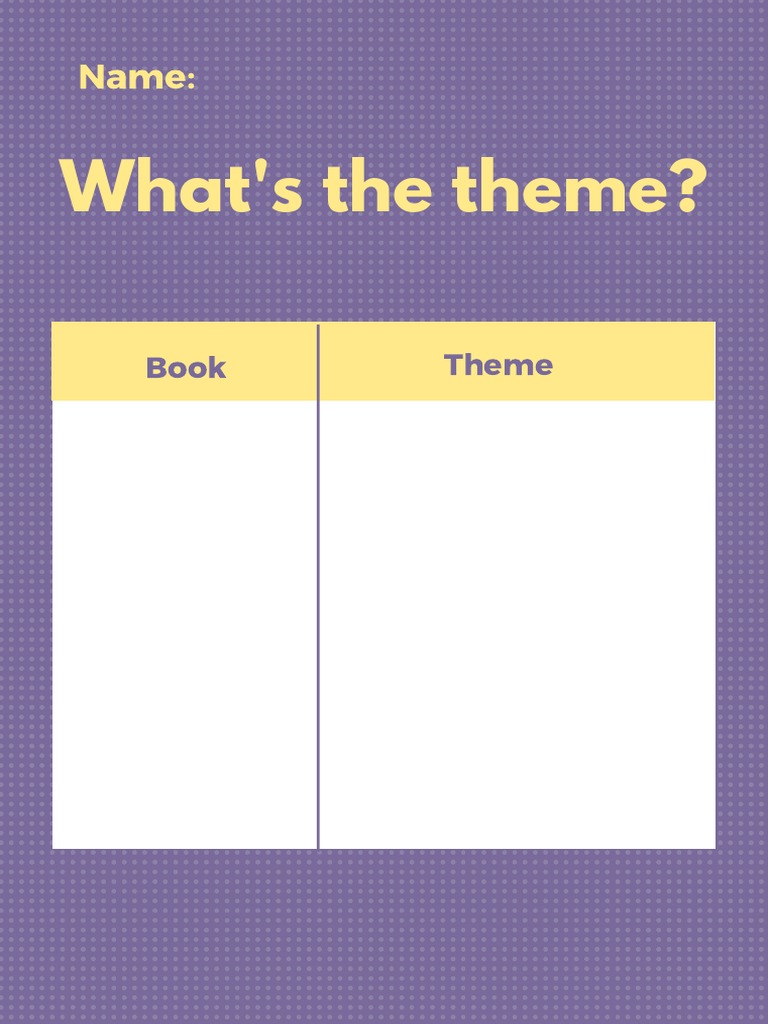Theme Worksheet | PDF