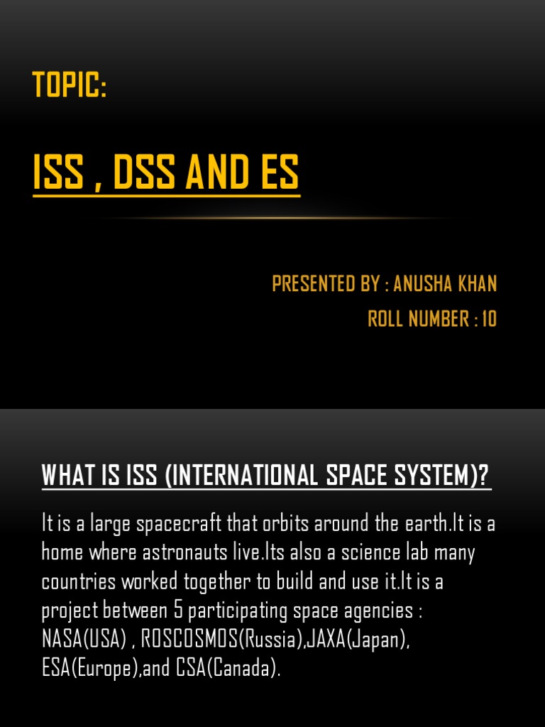 Topic:: Iss, Dss and Es | PDF | International Space Station | Spacecraft
