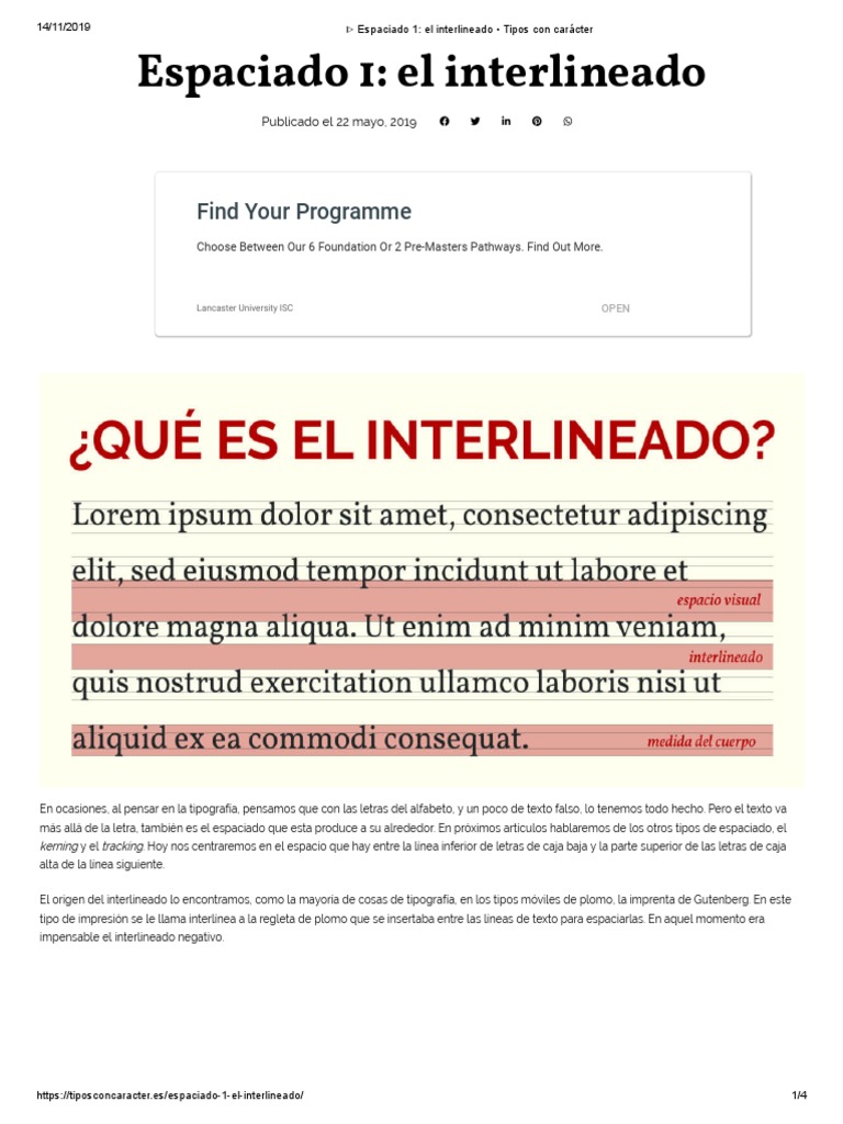 Espaciado 1 - El Interlineado - Tipos Con Carácter | PDF | Texto ...
