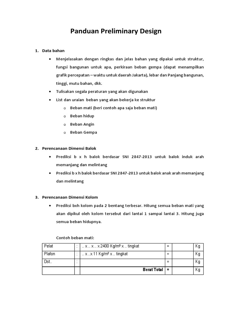 Panduan Preliminary Design Pdf