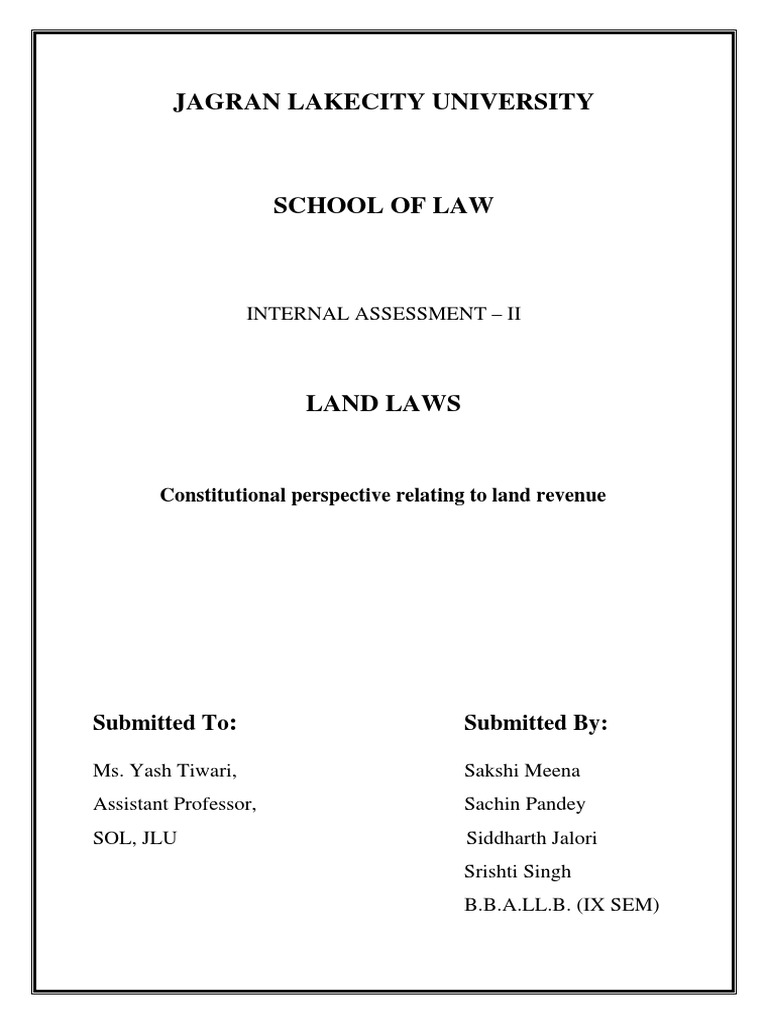 Constitutional Aspects of Land Revenue | PDF | Eminent Domain | Virtue