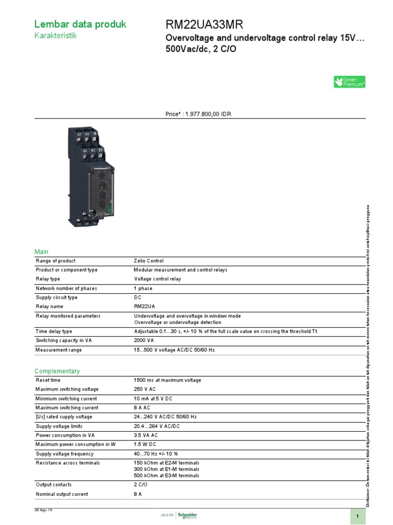 RM22UA33MR: Lembar Data Produk | PDF | International Electrotechnical ...