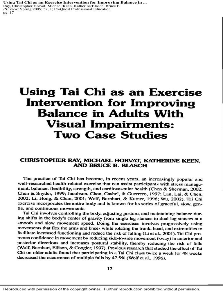 Tai Chi Balance Exercise | PDF