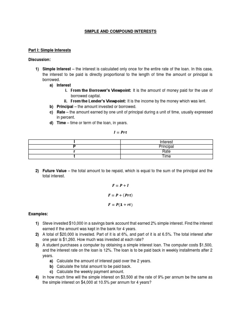 Simple and Compound Interests | PDF | Compound Interest | Interest