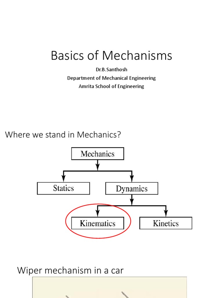 Basics of Mechanisms | PDF | Kinematics | Applied And Interdisciplinary ...