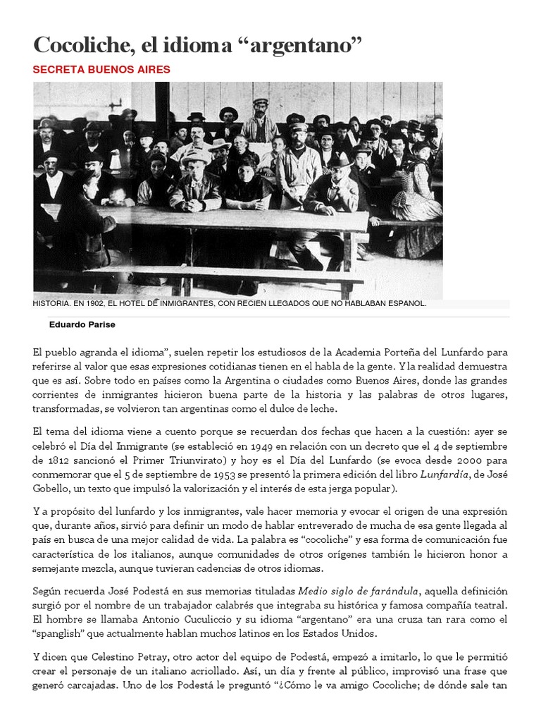 El Cocoliche | PDF | Idiomas