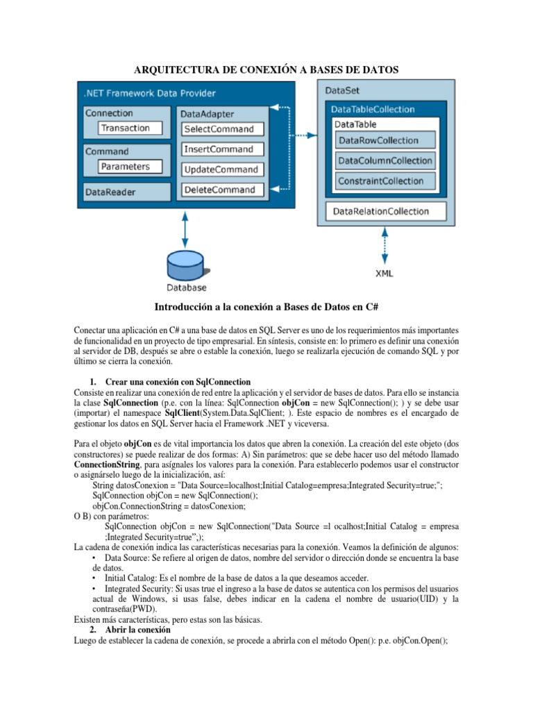 Conexión A Bases de Datos PDF | PDF | SQL | C Sharp (lenguaje de ...