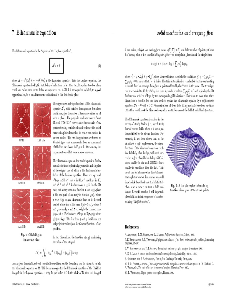 Biharmonic equation applications in solid mechanics and fluid flow ...
