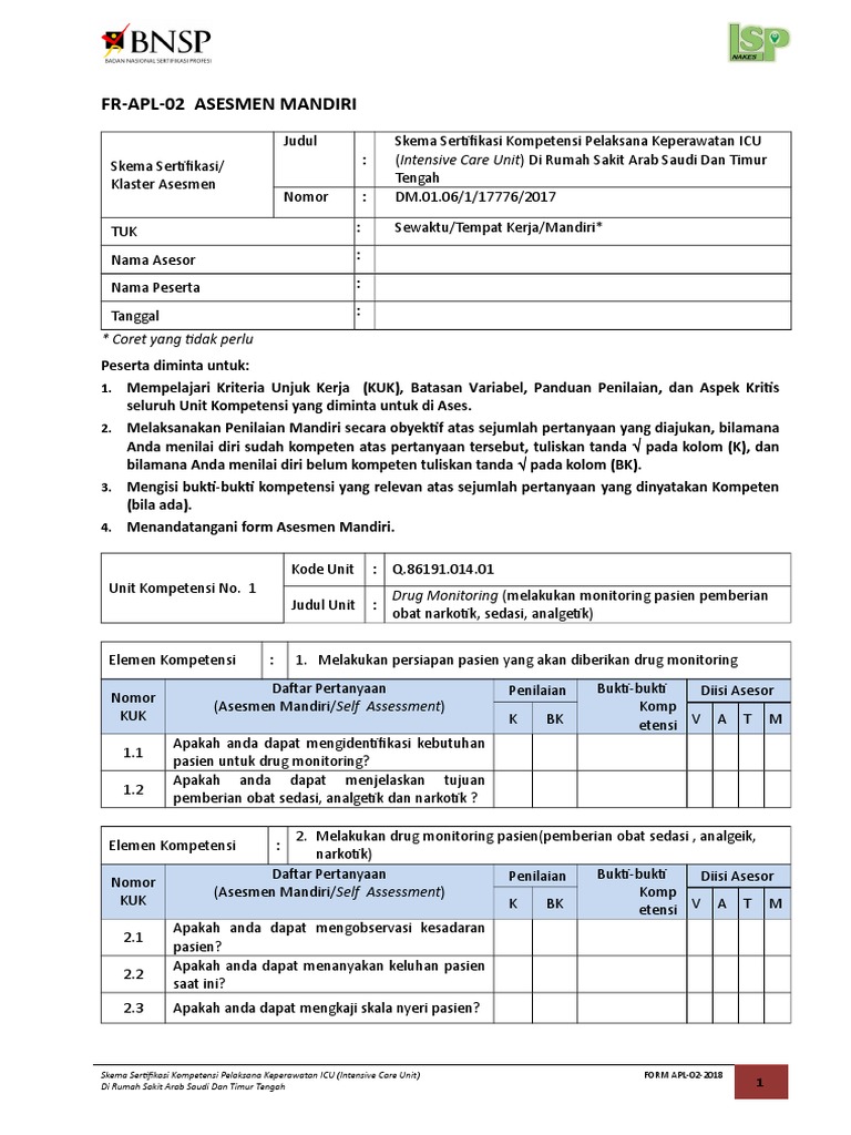 FORM FR-APL-02 2018 Skema ICU - Portofolio | PDF