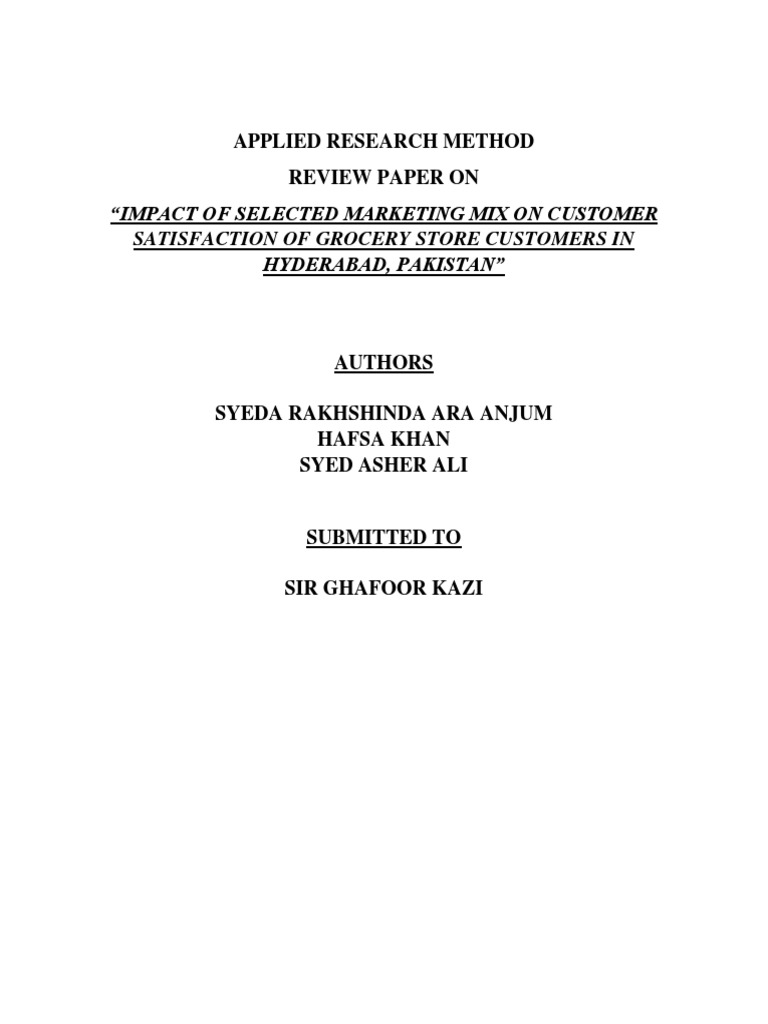 Overview of The Paper ARM | PDF | Retail | Customer Satisfaction