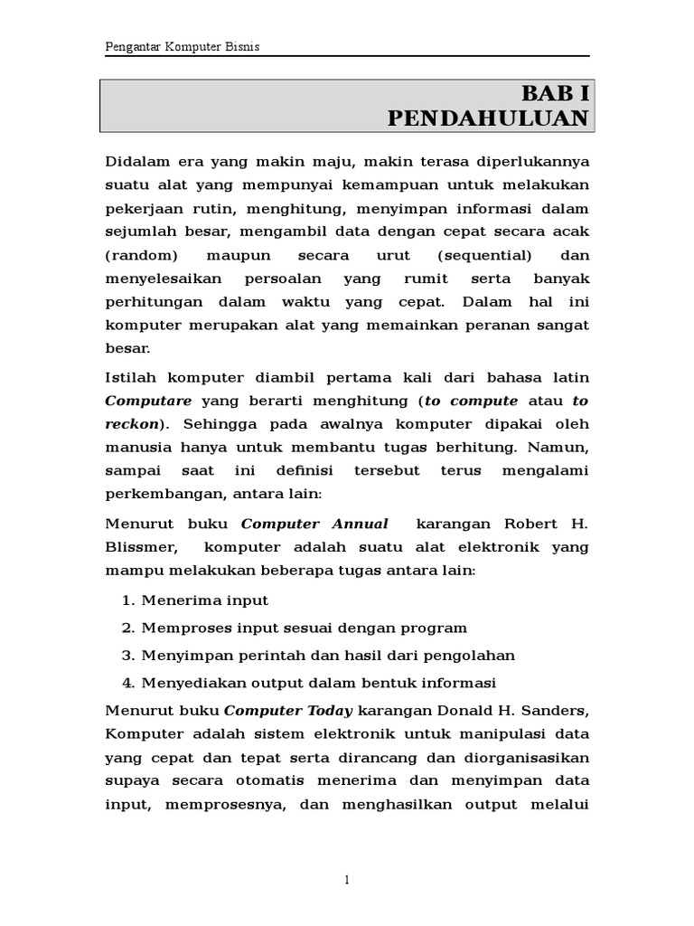 Modul Pengantar Komputer Bisnis | PDF