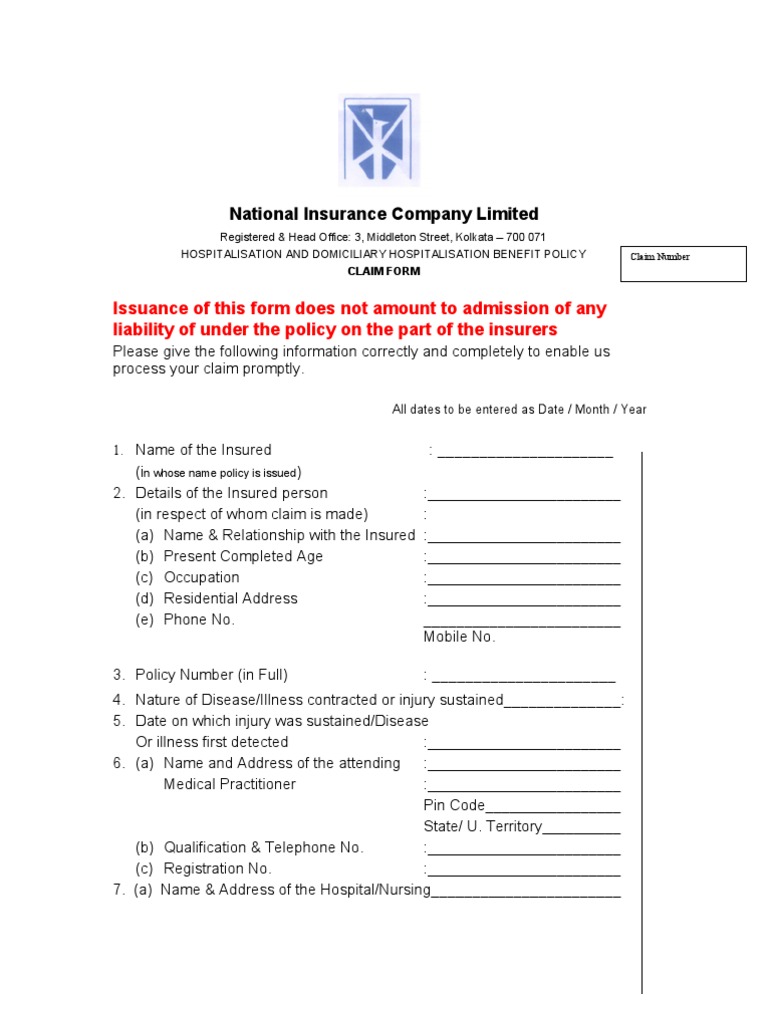 Hospitalization Claim Form Guide | PDF | Physician | Insurance
