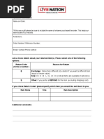 H&M Return Form | PDF