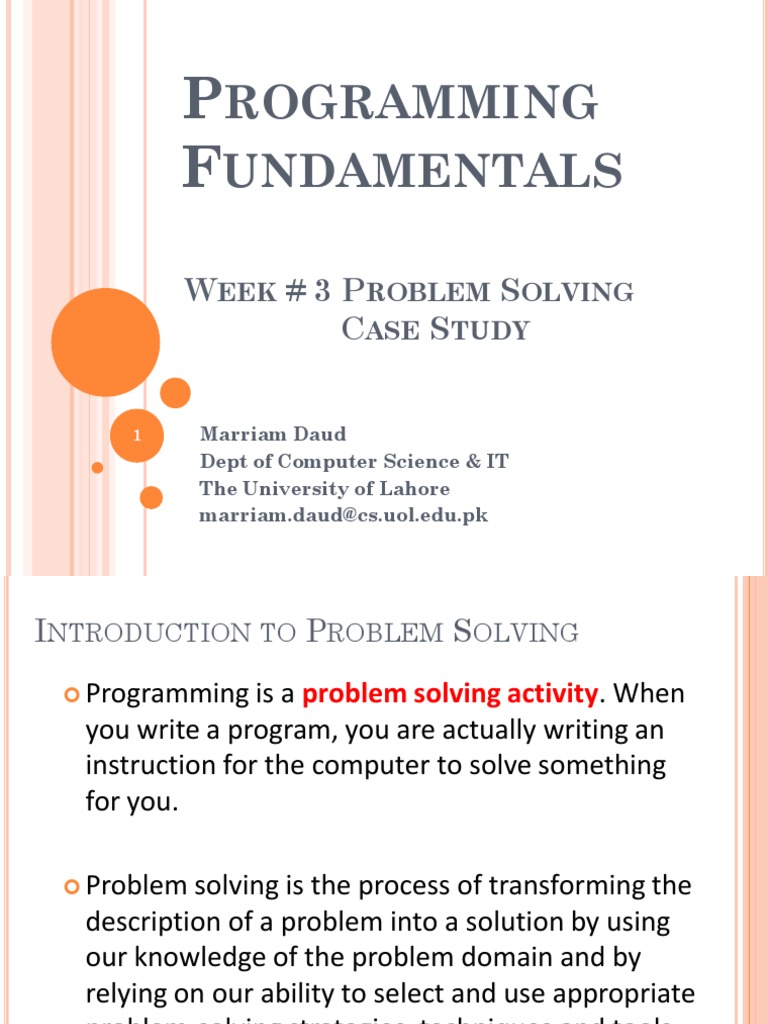 3 ProblemSolving PDF | PDF | Computer Program | Programming
