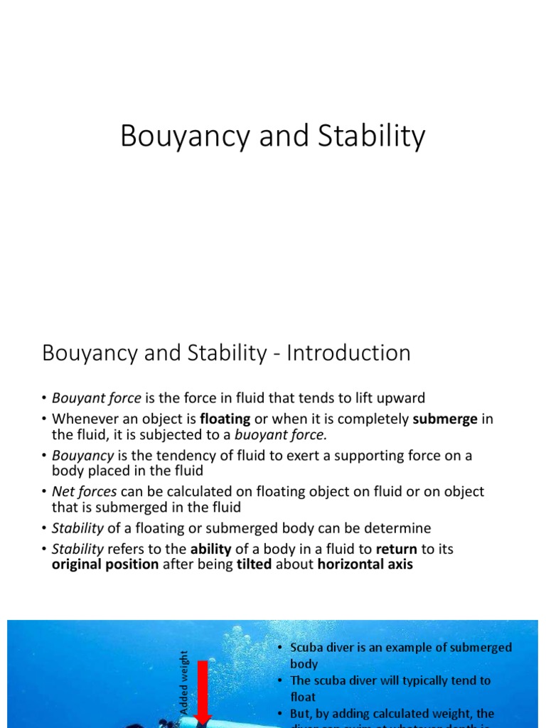 Buoyancy and Stability | PDF | Buoyancy | Force