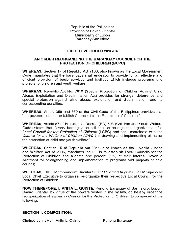 EO on BCPC | Child Care | Relationships & Parenting