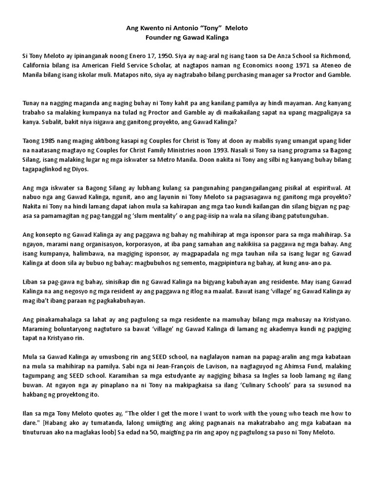 Tony Meloto GK | PDF