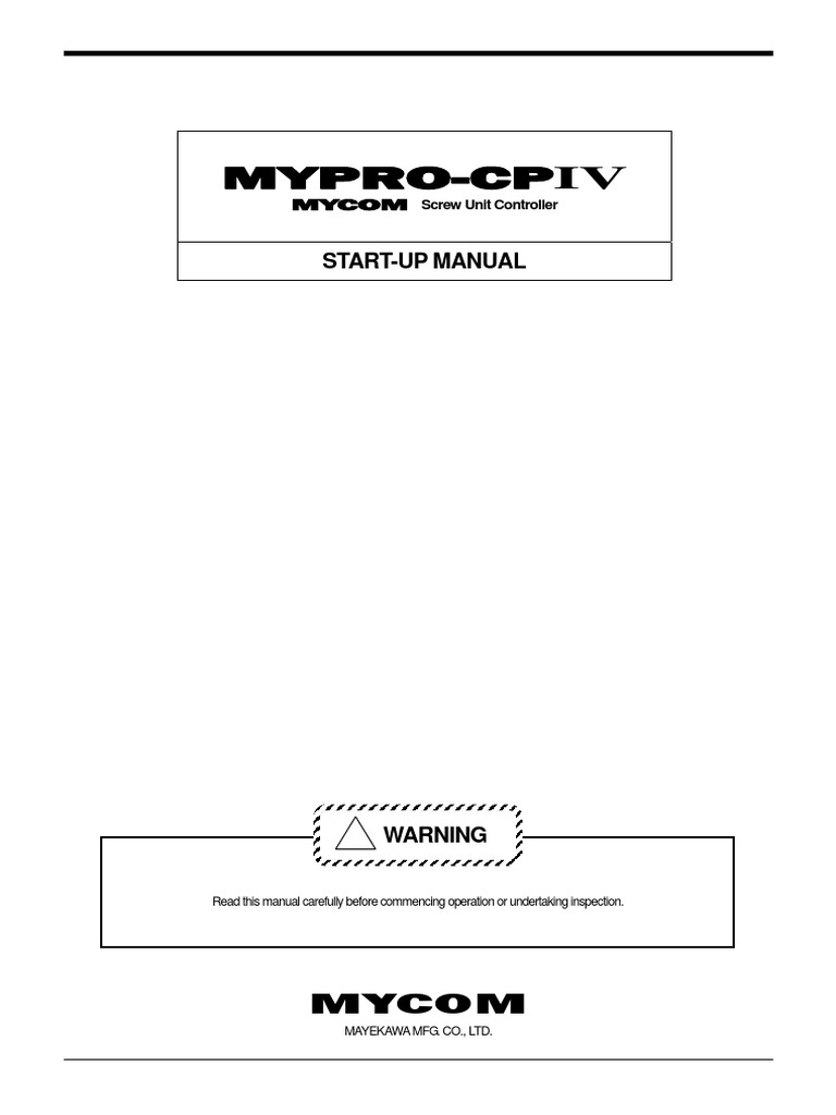 MYCOM CP4 - Startup - Manual Tablero Compresor | PDF | Booting ...