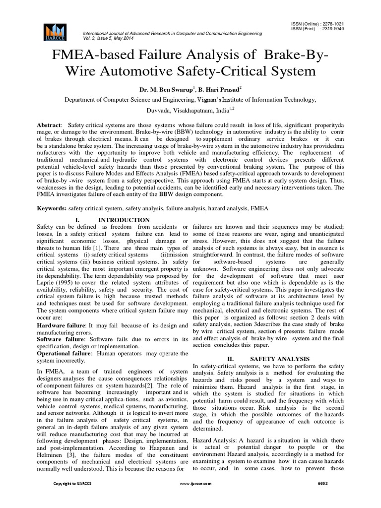 Research Paper On Fmea | PDF | Mechanical Engineering | Systems Science