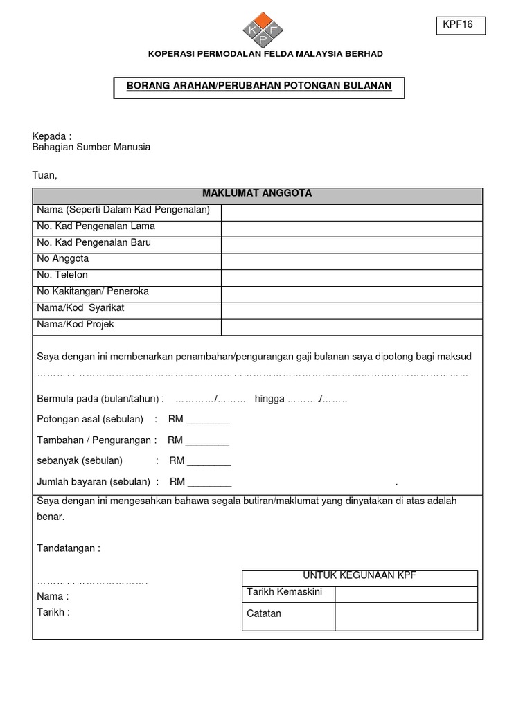 Borang KPF | PDF