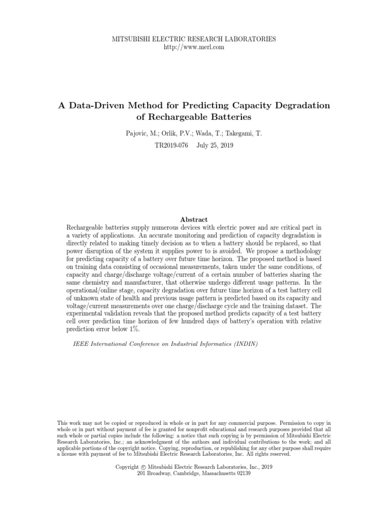 Data-Driven Prediction of Battery Cycle Life Before Capacity ...