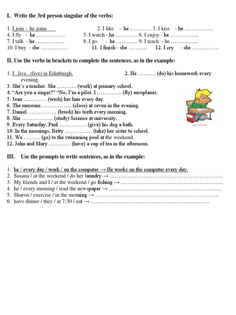 Simple Present - Worksheet | PDF