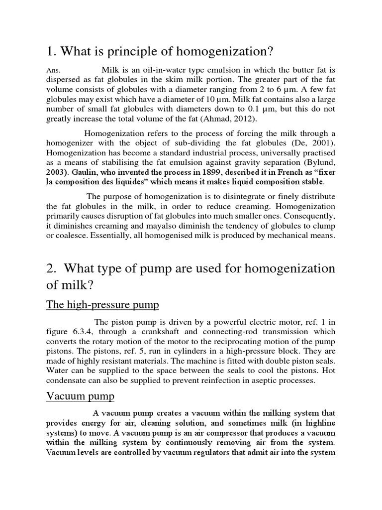 What Is Principle of Homogenization? | PDF | Vacuum | Pump