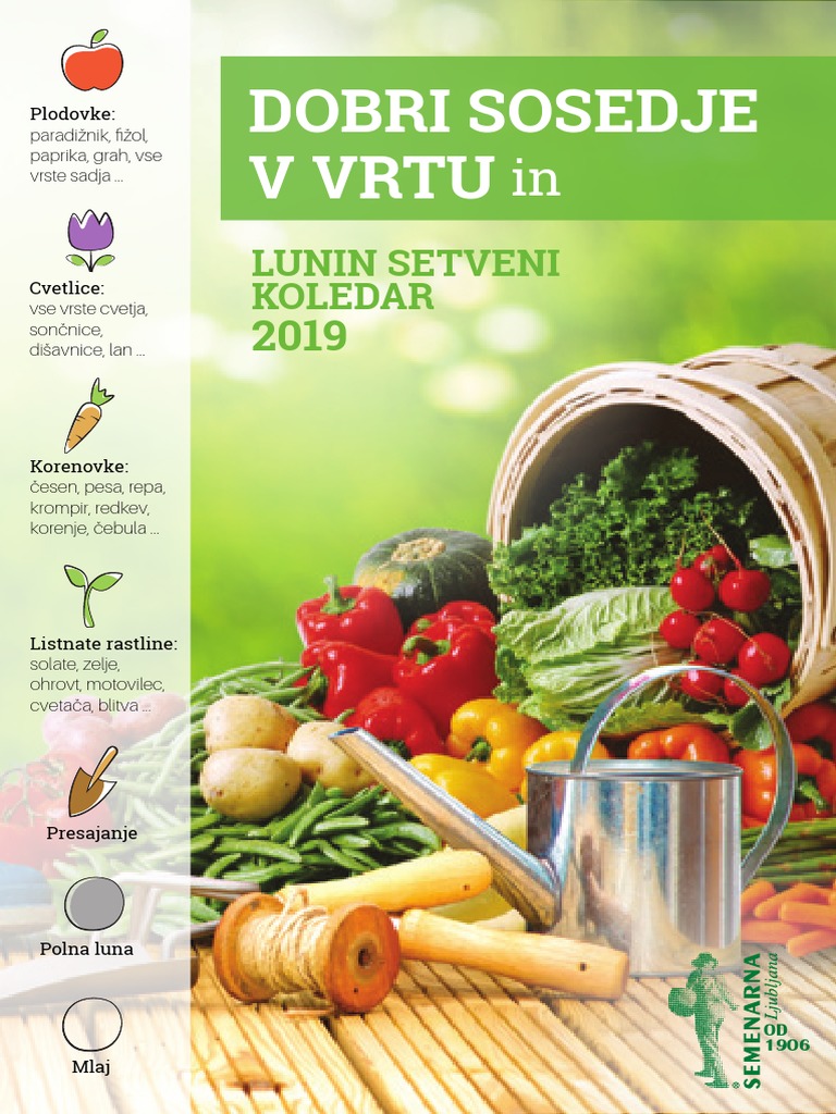 Dobri Sosedje V Vrtu in Lunin Setveni Koledar 2019 | PDF